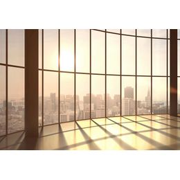 ARCHITECTS PAPER Fototapete "Loft View Sunset" Tapeten Gr. B/L: 4 m x 2,7 m, beige (beige, braun, creme) Fototapeten Stadt