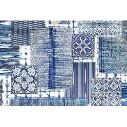 ARCHITECTS PAPER Fototapete "Atelier 47 Patchwork 3" Tapeten Gr. B/L: 4 m x 2,7 m, blau (blau, weiß, goldfarben) Fototapeten