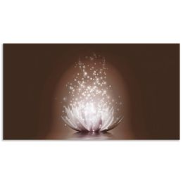 Küchenrückwand Artland "Magie der Lotus-Blume" Spritzschutzwände Gr. B/H: 120 cm x 65 cm, braun Küchendekoration