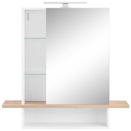 Spiegelschrank Germania "GW-Avellino" Schränke Gr. B/H/T: 90 cm x 87 cm x 20 cm, weiß (weißnavarra, eiche, nachbildung) Bad-Spiegelschränke