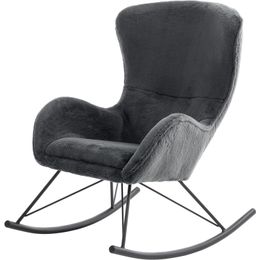 Schaukelstuhl MCA furniture "ORIOLO" Stühle Gr. B/H/T: 69 cm x 103 cm x 97 cm, Polyester, Metall, grau (anthrazit, schwarz matt lackiert) Schaukelstühle