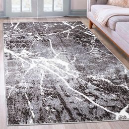 Teppich my home "Manrik" Teppiche Gr. B/L: 280 cm x 380 cm, 9 mm, 1 St., grau Esszimmerteppiche mit besonders weichem Flor, Kurzflor, modernes Marmor-Design