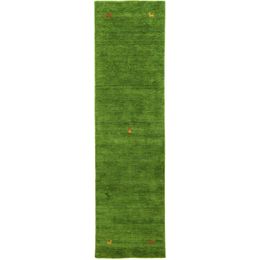 Läufer morgenland "GABBEH SAHARA" Teppiche Gr. B/L: 80 cm x 300 cm, 18 mm, 1 St., grün Teppichläufer