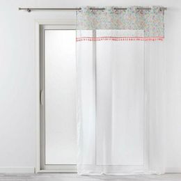 Douceur D'intérieur - Gardine mit Schlaufen fresh liberty, 140 x 240 cm, weiß mit Dekor