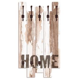 Garderobenleiste Artland "Home" Garderobenhalter Gr. B/H/T: 63 cm x 114 cm x 2,8 cm, beige (naturfarben) Haken