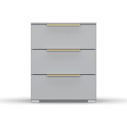 Nachtkommode Rauch "Skat Glamour" Sideboards Gr. B/H/T: 40 cm x 61 cm x 42 cm, 3, grau (seidengrau) Nachtkonsolen und Nachtkommoden