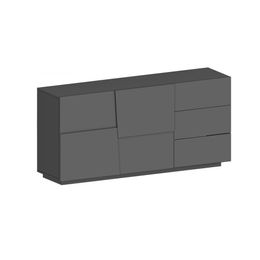 Sideboard Tecnos "Pongo" Sideboards Gr. B/H/T: 180 cm x 86 cm x 44,2 cm, 3, schwarz (anthrazit matt) Sideboards