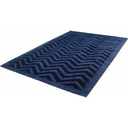 Teppich Kayoom "Luxury 410" Teppiche Gr. B/L: 80 cm x 150 cm, 13 mm, 1 St., blau (marineblau) Esszimmerteppiche