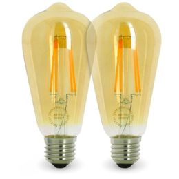 Los mit 2 LED-Lampen E27 7W ST64 2200K Typ Edison Température de Couleur: Blanc chaud 2200K