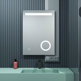 Badspiegel 50x70cm mit led Beleuchtung - Beleuchtet Wandspiegel Lichtspiegel Badezimmerspiegel - led Farbe Kaltweiß/Warmweiß/Neutrale 3-Fach