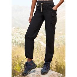 active by Lascana Trekkinghose LASCANA ACTIVE "Cargo Pants" Gr. 44, N-Gr, schwarz Damen Hosen Wanderhosen