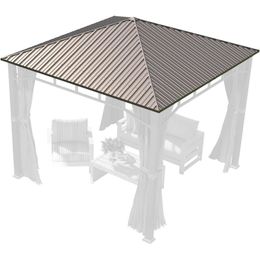 Toolport Ersatzdach 3x3 m Hardtop Dach Stahldach für Gartenpavillon Sunset Superior 3x3m - loft grey