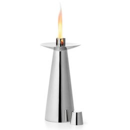 Tiki Tischfackel Kerze silber Windlicht Edelstahl H22 cm - silber - Philippi