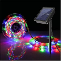 LEDKIA - LED-Streifen Aussen Solar rgb 3V dc 30LED/m 5m IP65 Breite 8mm Schnitt alle 3cm Li-ion120º5 m