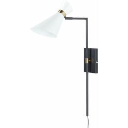 Beliani Wandlampe Weiß / Schwarz Verstellbar Elegant Modern für Wohnzimmer Schlafzimmer Flur - Gold