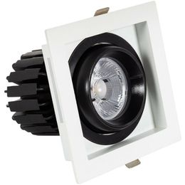 LEDKIA LED-Downlight Strahler 12W cob Schwenkbar 360º Eckig Schnitt 100x100 mm CRI90 Expert Color Anti-Flicker Neutrales Weiß 4000K 24°115 mm