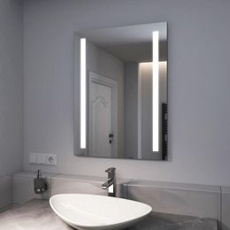 Led Badspiegel 80x60cm Badezimmerspiegel mit Kaltweißer Beleuchtung - Emke