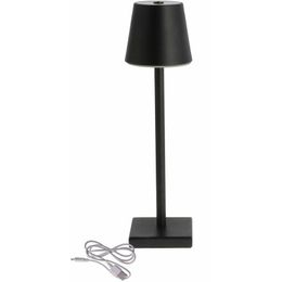 Spetebo Led Akku Tischleuchte für Außen warm weiß 38 x 12 cm - schwarz - Outdoor Touch Leuchte Nachttischlampe Schreibtischlampe Deko Lampe