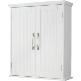 Holz Badezimmer Wand Medizinschrank mit verstellbaren Regalen Weiß EHF-F0007 - Weiß - Teamson Home