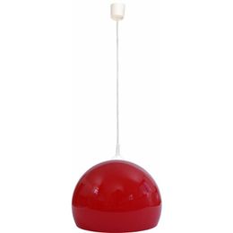 Pendelleuchte HHG 655, Hängelampe Hängeleuchte Lampe, ø 40cm Schirm, Kunststoff rot