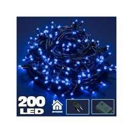 Meditrade GmbH Trade Shop Traesio - lichterkette 200 blaue glühwürmchen led leuchten mit controller 8 funktionen
