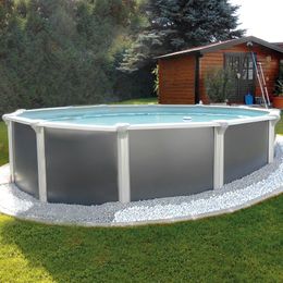 Rundpool KWAD "Steely Supreme Design" Schwimmbecken Gr. Ø/B/H/L: 350 cm x Breite Höhe 132 cm x Länge, 12500 l, grau (anthrazit) Rundpools