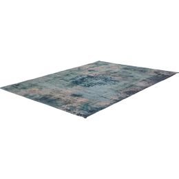 Teppich Calo-deluxe "Layata 8034" Teppiche Gr. B/L: 140 cm x 200 cm, 9 mm, 1 St., blau (petrol) Esszimmerteppiche