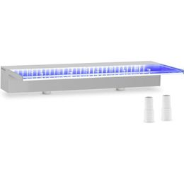 Uniprodo Schwalldusche Wasserspiel Wasserfall 60 cm mit led Blau / Weiß tiefer Auslauf