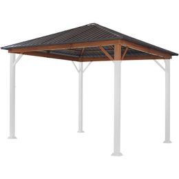 Toolport Ersatzdach 3x3 m Hardtop Dach Stahldach für Gartenpavillon Forest Superior 3x3m - anthrazit