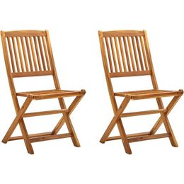 MAISONCHIC - Klappbare 2 Stk.Gartenstühle Relax-Sessel,Gartenmöbel Massivholz Akazie -58490 - Braun
