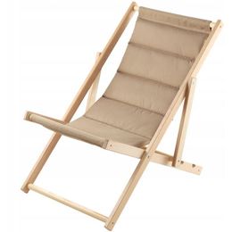 Kadax - Liegestuhl, Strandstuhl aus Holz, Sonnenliege bis 120kg, Liege aus Buchenholz, Holzklappstühle