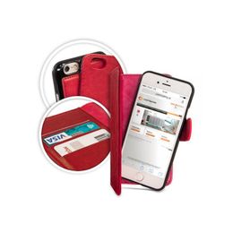 Samsung Galaxy A6 (A600F) Book Style Handy Schutz Hülle Case Brief Tasche Kunstleder mit Magnetverchluss Kartenfächer Standfunktion Rot - Rot