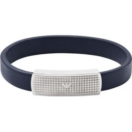 Emporio Armani Herren Armband, Leder/Edelstahl, blau