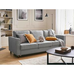 Lisa Design - Jake - 3-sitzer sofa – mit schlaffunktion – aus cord - hellgrau - Hellgrau