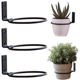 Petites Ecrevisses - 3 Stück Blumentopfhalter Wandhalterung 11cm Pflanzerhaken Rund Metall Blumentopf Ring für Garten Balkon