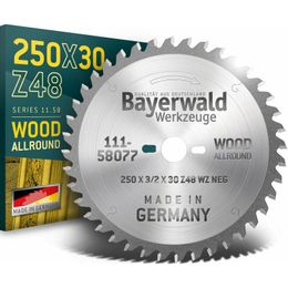 BAYERWALD WERKZEUGE Hm Kreissägeblatt - 250 x 3/2 x 30 Z48 wz neg.