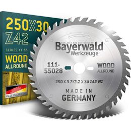 BAYERWALD WERKZEUGE Hm Kreissägeblatt - 250 x 3.2/2.2 x 30 Z42 wz uw