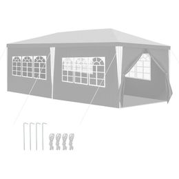 SWANEW Pavillon Gartenzelt – Gartenpavillon, Bierzelt für Märkte und Partys, ideal für Hochzeiten Weiß 3x6m - Weiß