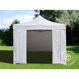 Dancover Faltzelt Faltpavillon Wasserdicht FleXtents Basic v.3, 4x4m Weiß, mit 4 Seitenwänden - Weiß