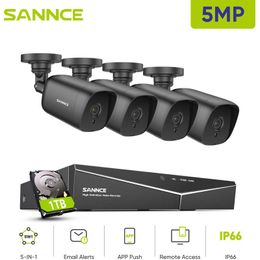 8CH Video Überwachungskamera 5MN dvr 4×5MP Kamera Nachtsicht ir IP66 Wasserdichtes Fernzugriff Überwachungsset System – 1TB hdd - SANNCE