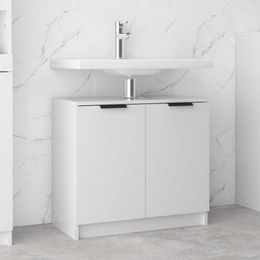 Prolenta Premium - Badschrank Hochglanz-Weiß 64,5x33,5x59 cm - Weiß