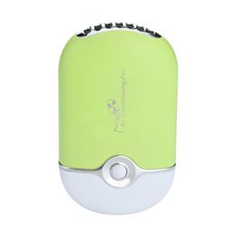 Taschen-Mini-USB-Ventilator, eingebauter Lithium-Akku, wiederaufladbar, für Reisen, Klimaanlage, Ventilator, Luftreiniger, Luftbefeuchter, Grün