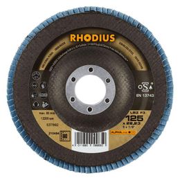 Rhodius Abrasives - rhodius lsz F3, 5 Stück, 125 mm, Korn 80, Fächerscheibe