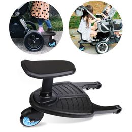 Buggy Board Trittbrett Kinderroller mit Sitz für Kinderwagen Hilfspedal Maximale Belastung 25 kg - Blau - Swanew