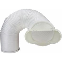 Abflussschlauch für mobile Klimaanlage, weiß, verlängerter mobiler Klimaanlagenschlauch mit Schlauchanschluss mit flachem Mund, flexibles