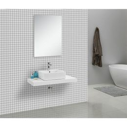Glasdeals - Waschtischkonsole cadena 100 x 50 cm, Echtholz (weiß) - Weiß