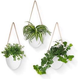 Petites Ecrevisses - Set mit 3 Blumentöpfe Hängenden Weiß Hängetopf für Garten und Balkon Wand