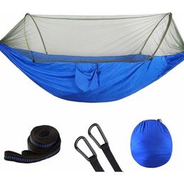 Rhafayre - Camping-Hängematte mit Moskitonetz, leichte tragbare Nylon-Hängematte, für automatische Doppel-Camping-Hängematte mit offener