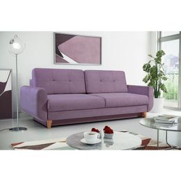 Sofa 3-Sitzer Schlafsofa arlet Stoff Violett