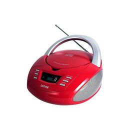 Denver Electronics TCU-211RED CD-Spieler Persönlicher CD-Spieler Rot, Silber - CD-Einheit (2 w, fm, extern, Persönlicher CD-Spieler, Rot, Silber, 1 Disc)